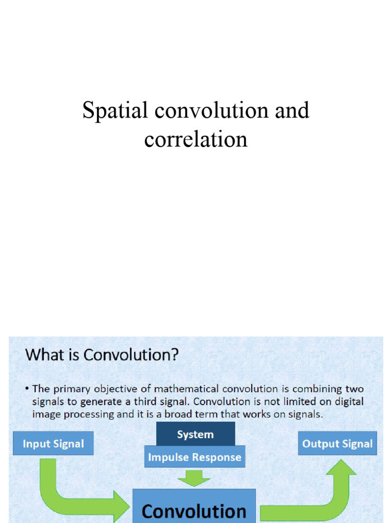 Spatial Correlation Convolution | PDF | Convolution | Multiplication