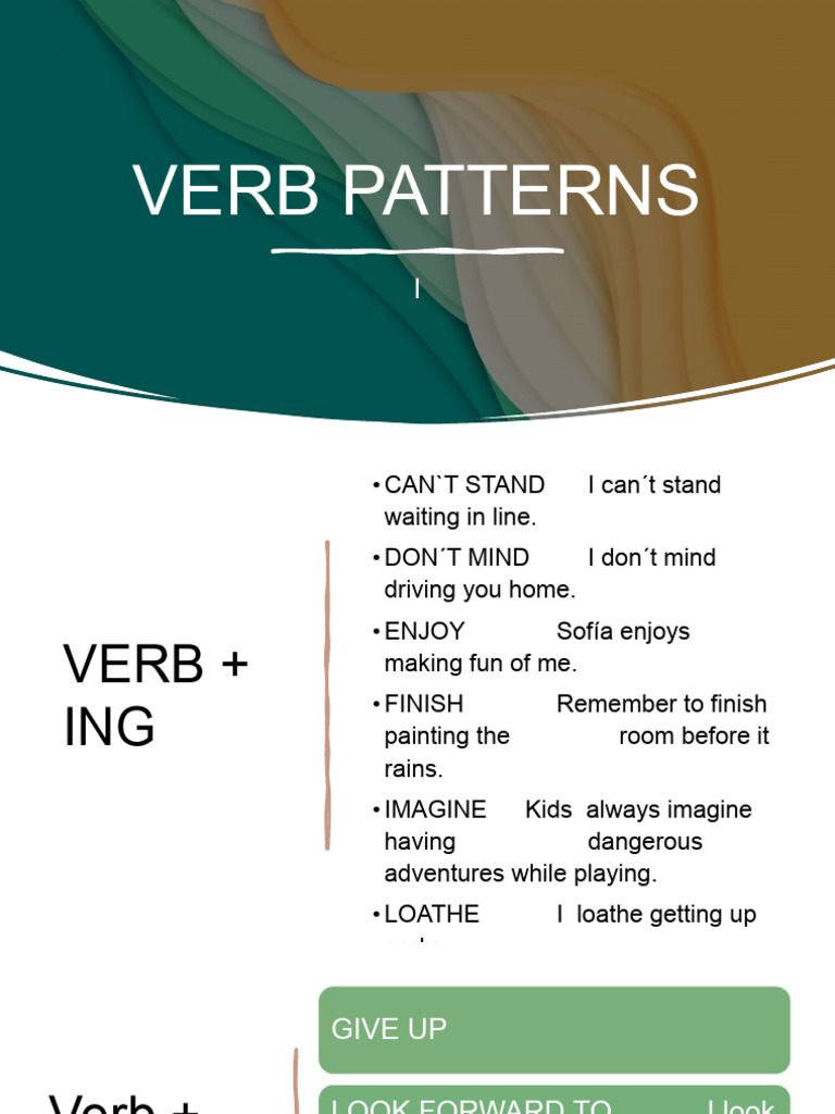 Verb Patterns | PDF