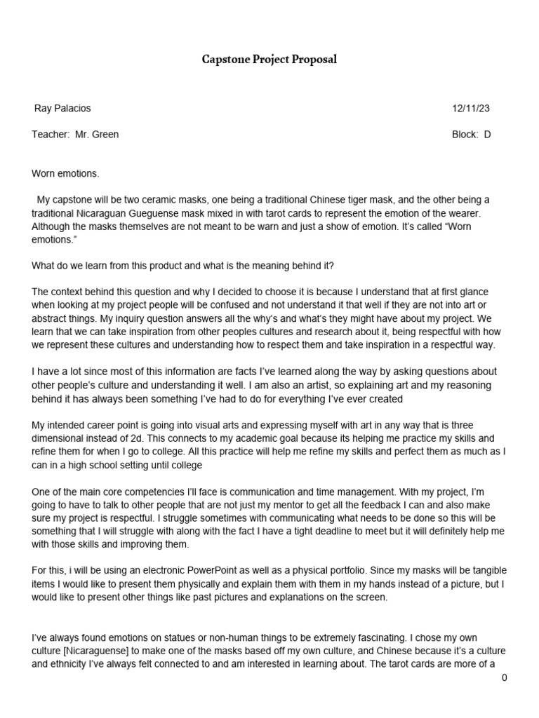 Capstone Project Proposal 1 | PDF | Emotions | Mask