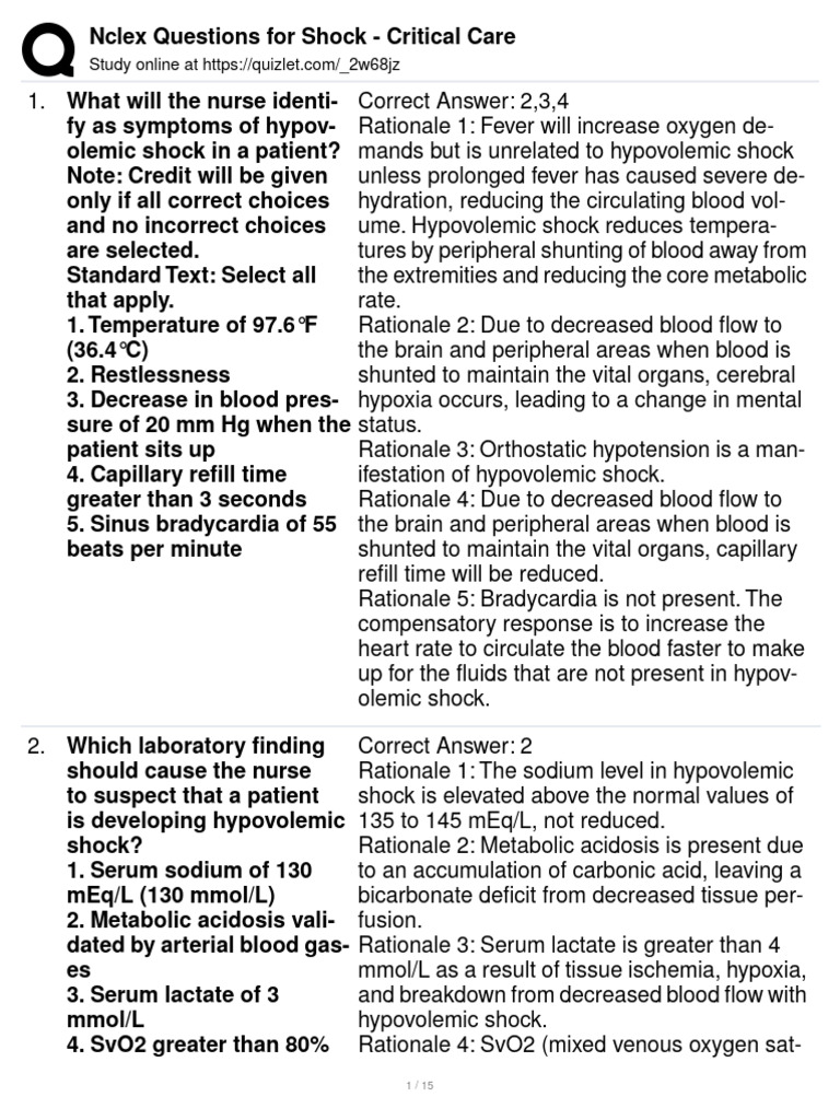 Shock 1 Pdf Shock Circulatory Heart