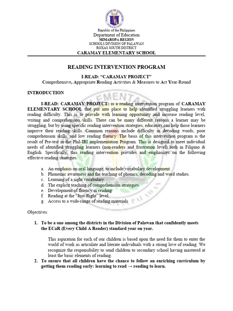 CES Reading Intervention Program | PDF | Phonics | Reading Comprehension