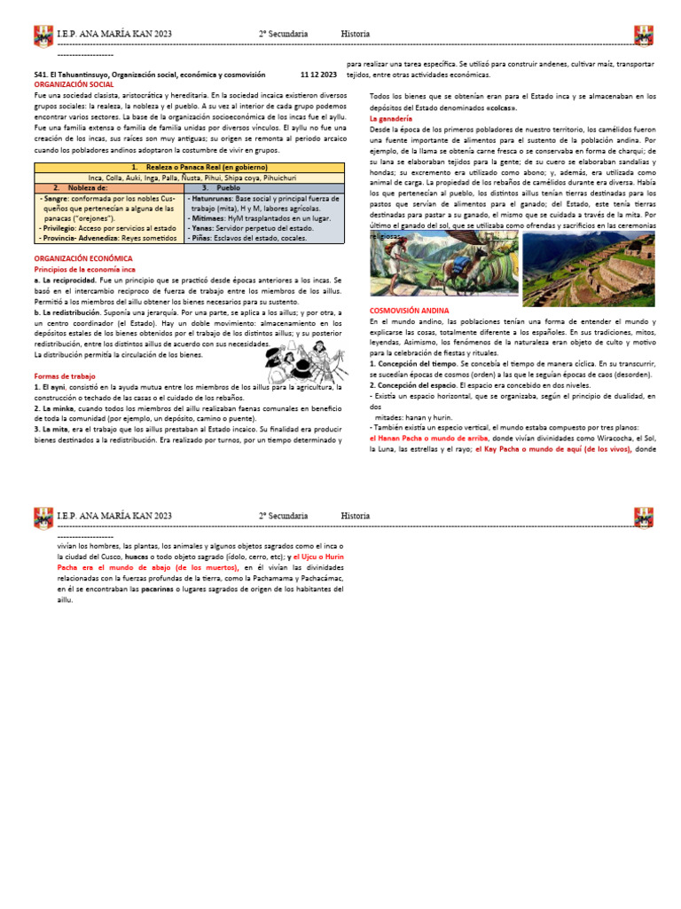 Fich H2° | PDF | Imperio Inca | Andes