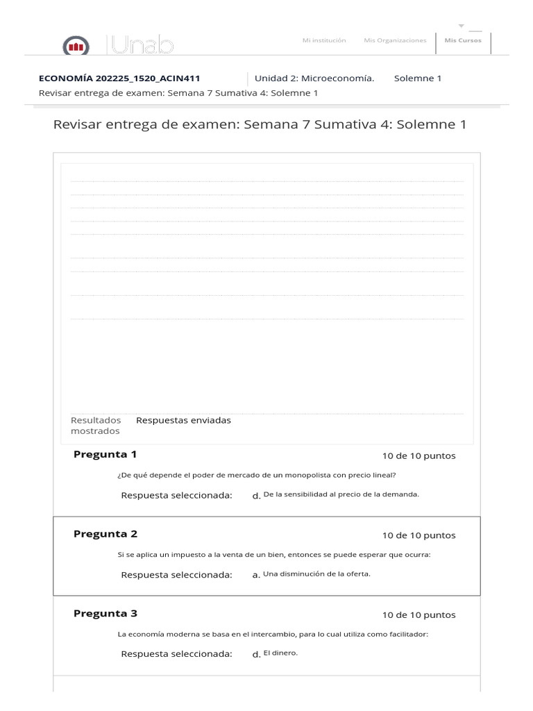 Revisar Entrega de Examen - Semana 7 Sumativa 4 - Solemne 1 &.. | PDF | Precios | Mercado (economía)