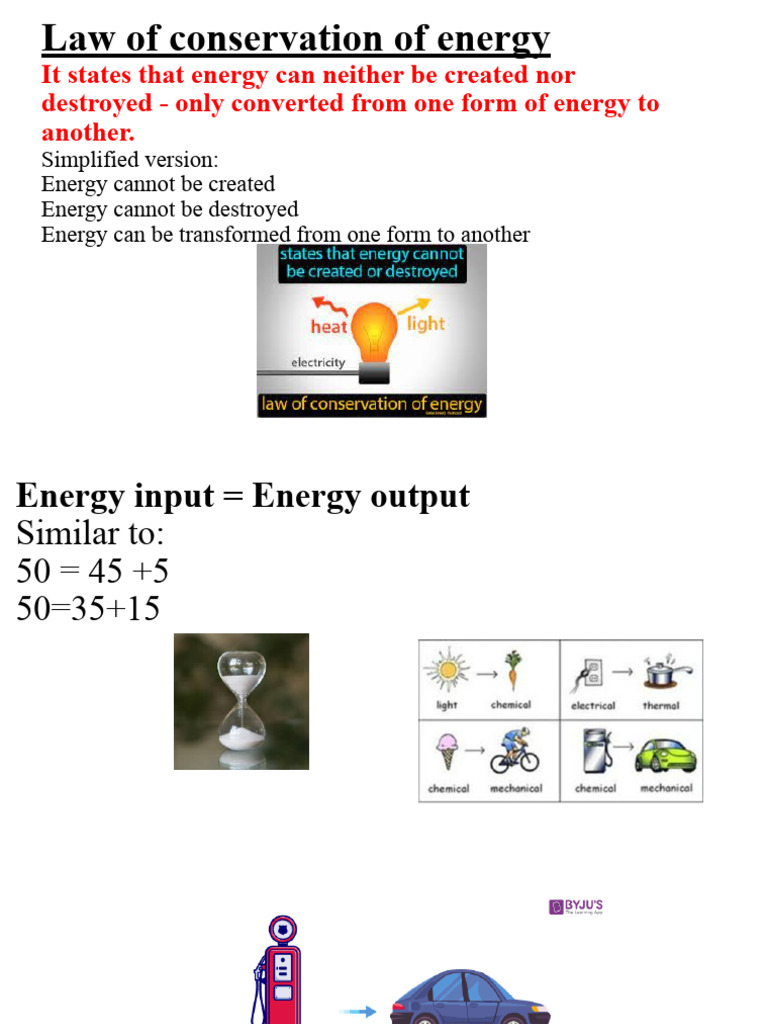 Law of Conservation of Energy | PDF | Efficient Energy Use ...