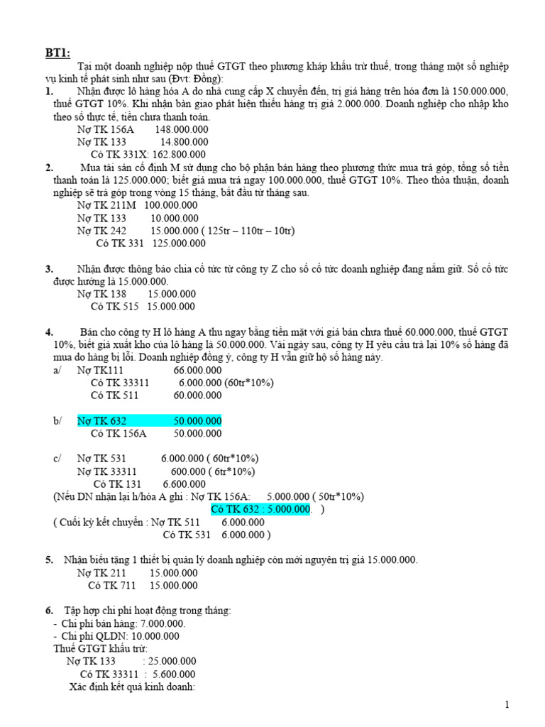Bai Tap Kem Bai Giai Ke Toan Tai Chinh 4449 7255 | PDF