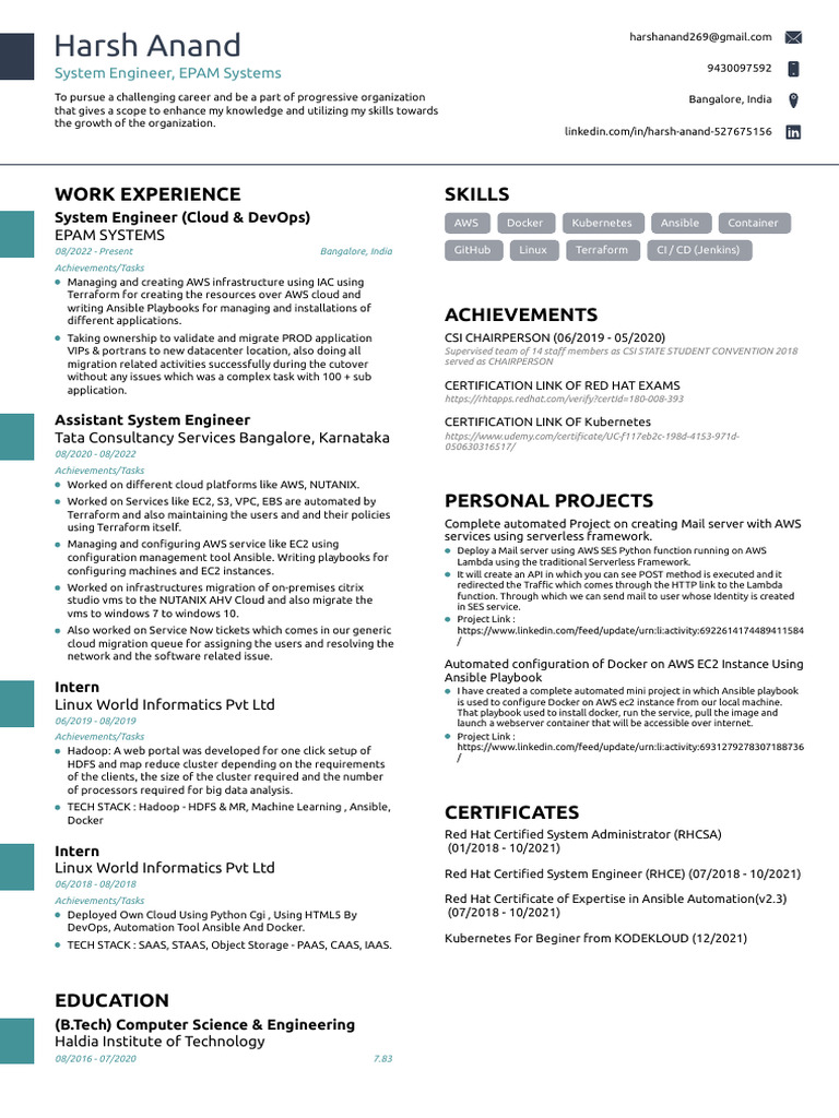 Harsh's Resume | PDF