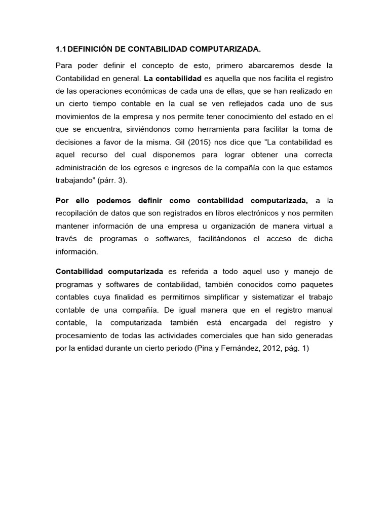 Definición de Contabilidad Computarizada Diana Chuquicahua | PDF ...