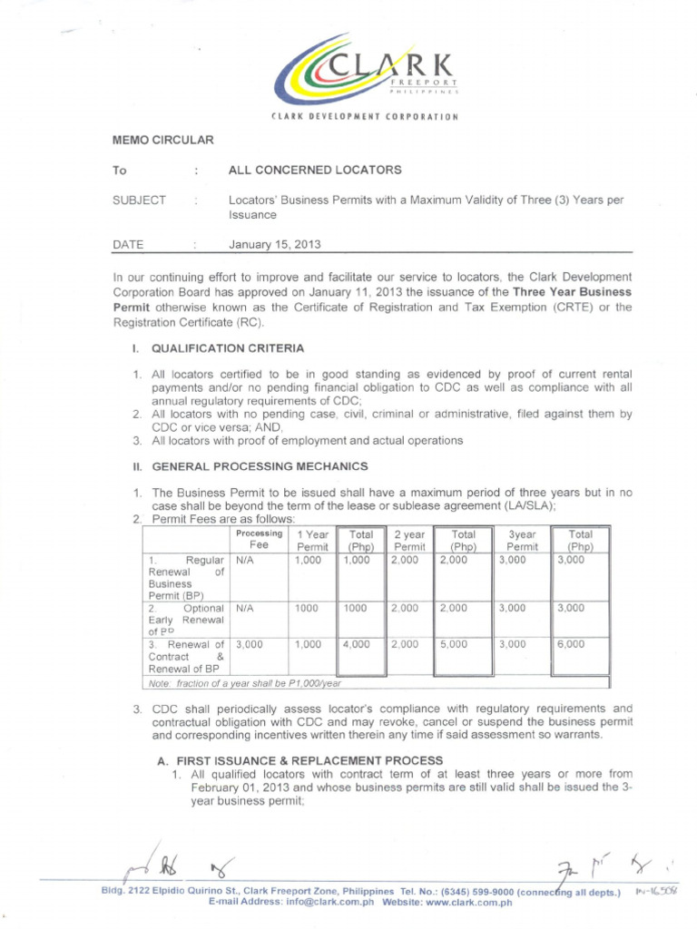 Memo_Circular_3_Year_Busisness_Permits | PDF