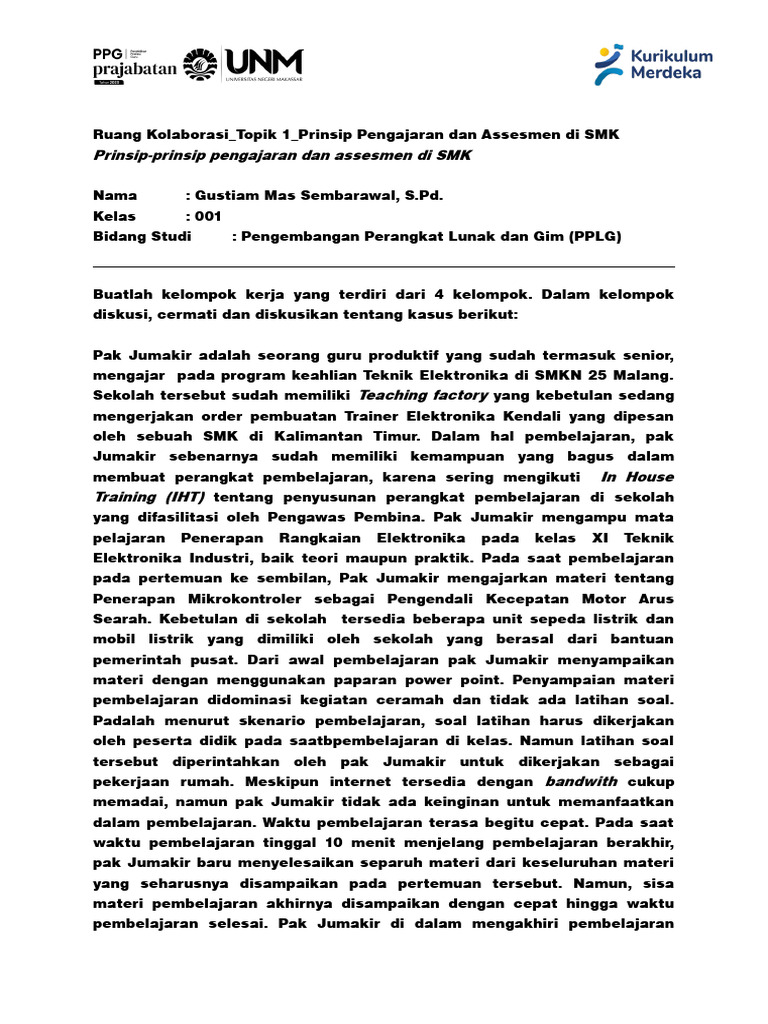 Ruang Kolaborasi_Topik 1_PPA | PDF