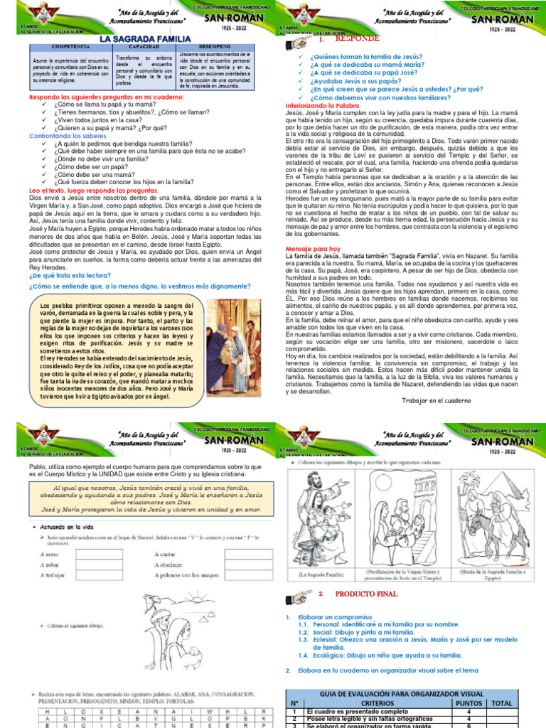 Ficha_n2_-_la_SAGRADA_FAMILIA (1) | PDF | San José | María, madre de Jesús