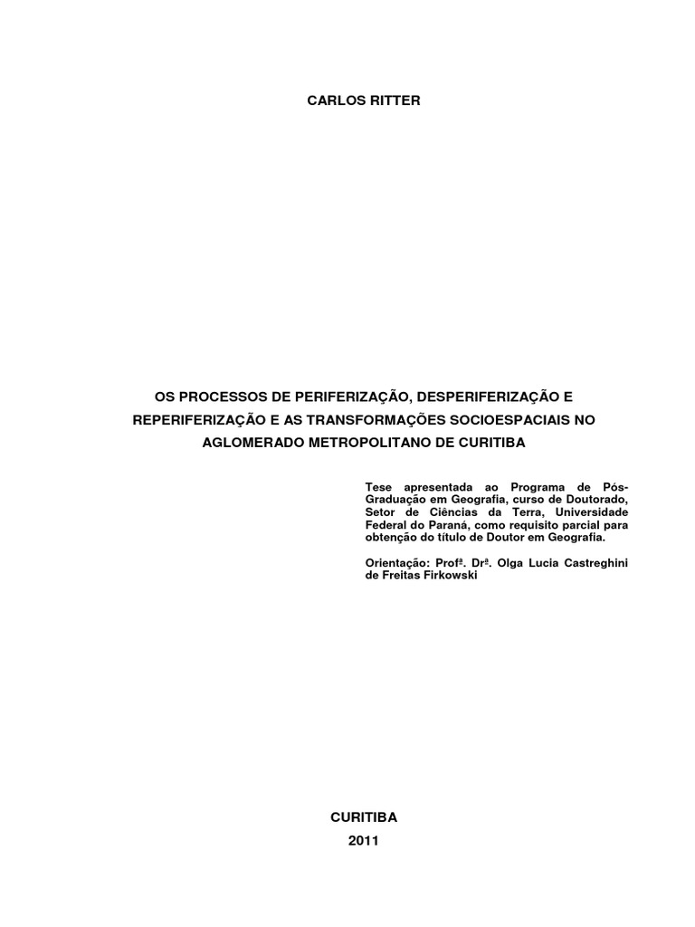 Carlos Ritter | PDF | Sociologia | Geografia