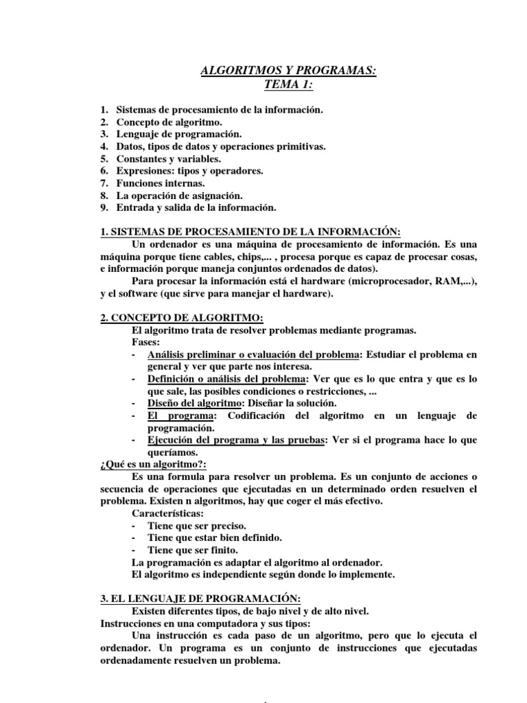 Fundamentos Algoritmos y Programas | PDF