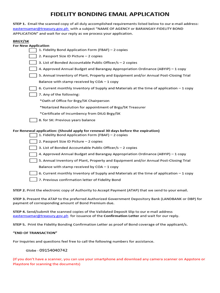 Brgy SK Fidelity Bonding Requirements | PDF