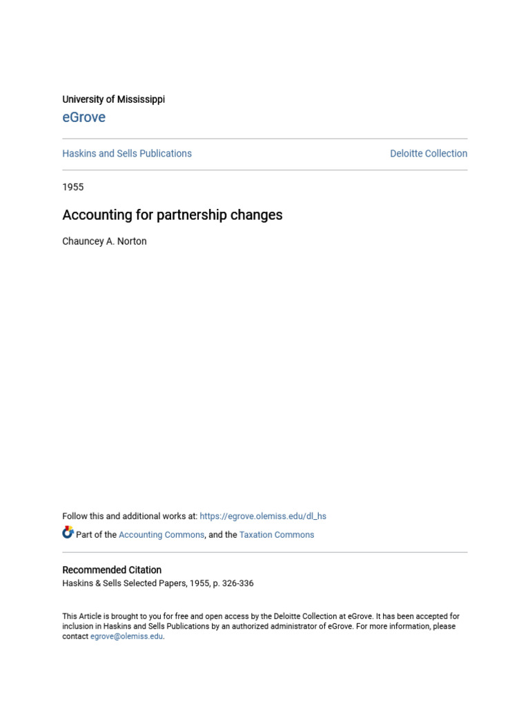 Accounting for partnership changes | PDF | Partnership | Interest