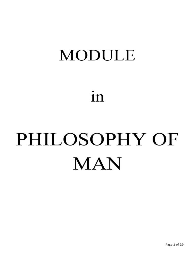 Philosophy of Man Module | PDF | Soul | Knowledge