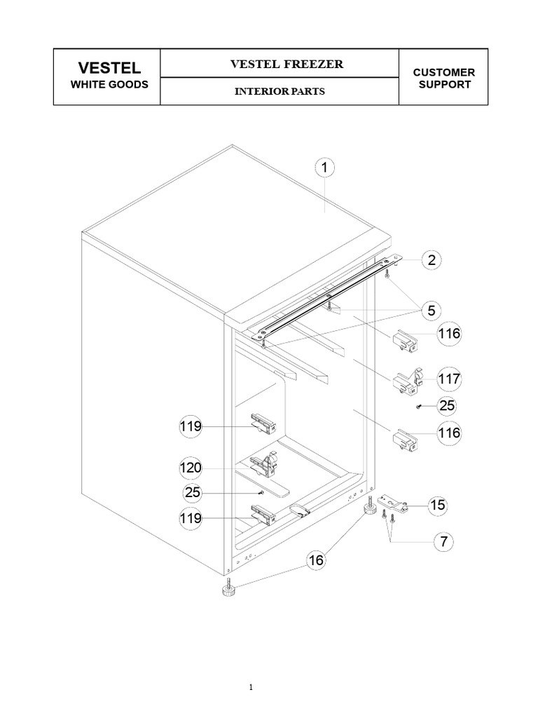 Vestel Freezer Exploided View | PDF | Manufactured Goods | Equipment