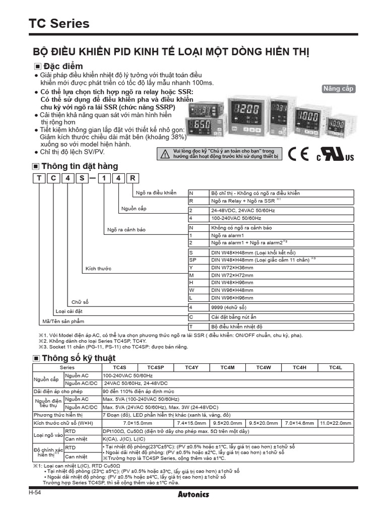 Huong Dan Su Dung Bo Dieu Khien Nhiet Do Autonics TC Series | PDF