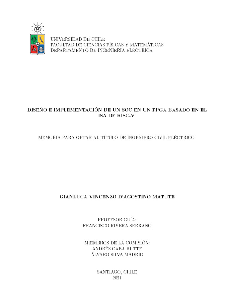 Diseno e Implementacion de Un SoC en Un FPGA Basado en El ISA de RISC V ... Diseno e Implementacion de Un SoC en Un FPGA Basado en El ISA de RISC V ...