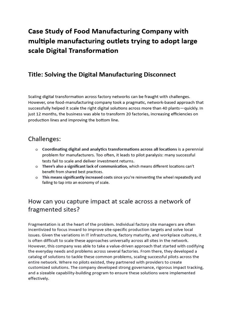 Digital Transformation Case Study | PDF | Energy Conservation