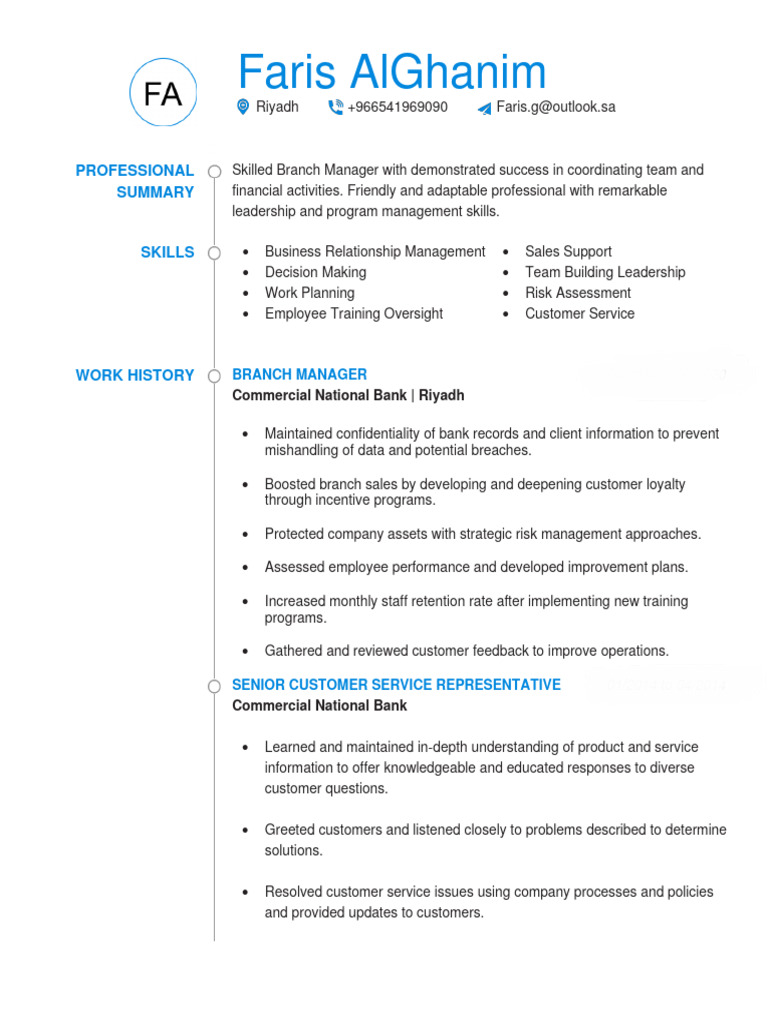 Faris AlGhanim CV 2023 | PDF | Employee Retention | Business