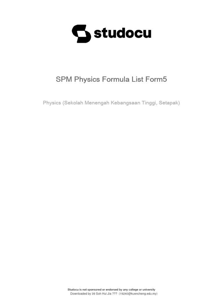 Spm Physics Formula List Form5 | PDF | Radioactive Decay | Waves