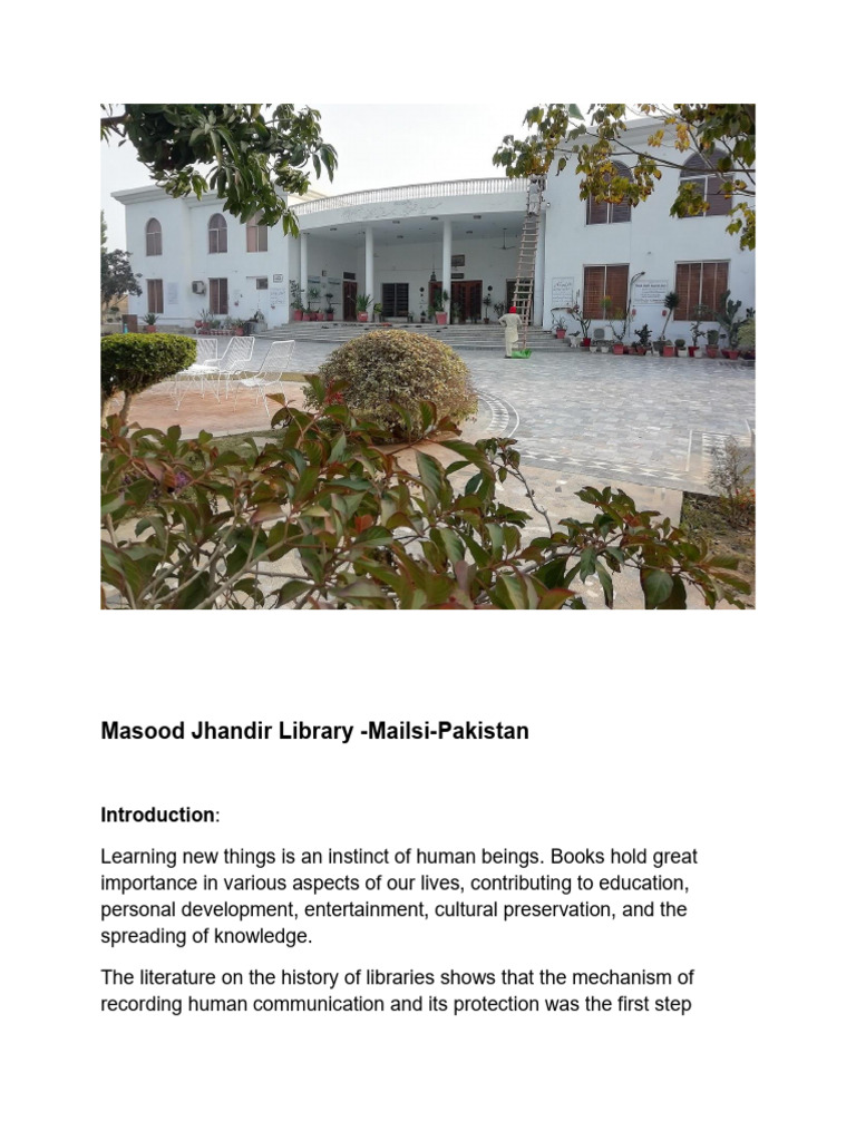 Masood Jhandir Library-Mailsi Pakistan | PDF | Libraries | Books