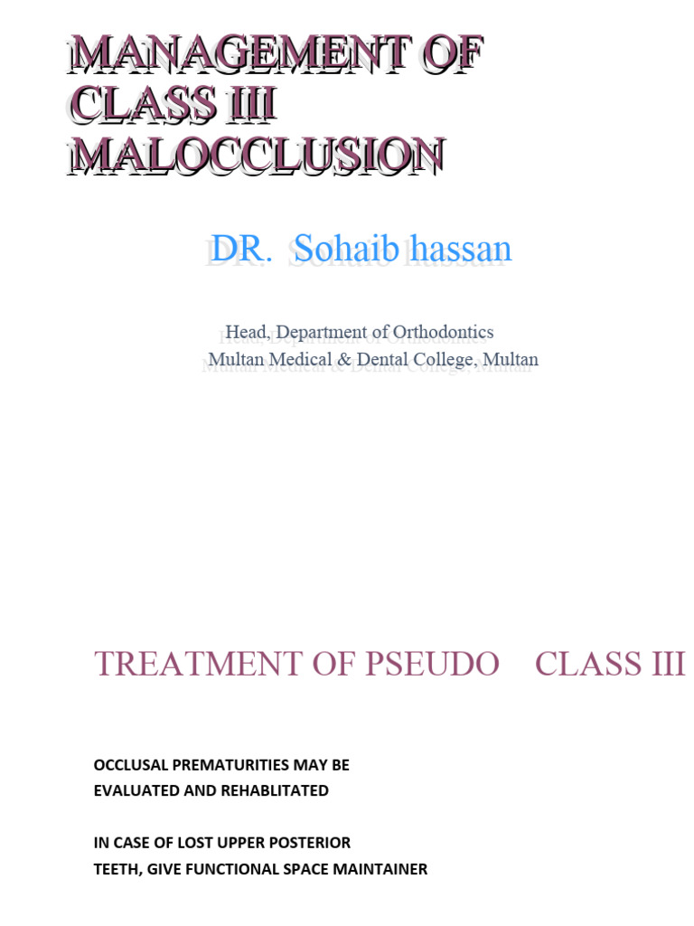 Management of Class III | PDF | Dentistry Branches | Dental Anatomy