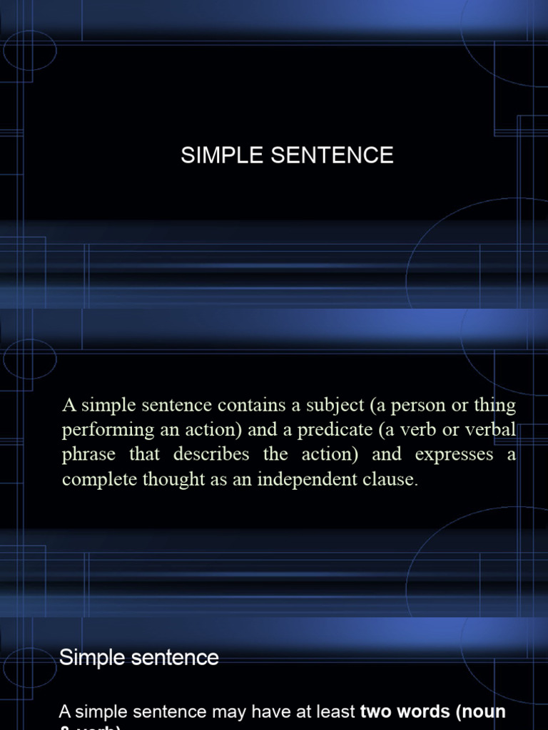 Simple and Compund Sentences | PDF | Verb | Sentence (Linguistics)
