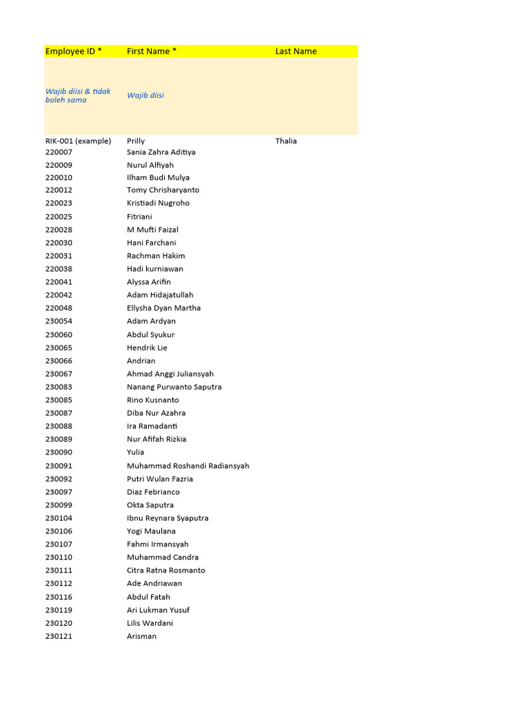 02. Template Bulk Add Employee Cek | PDF