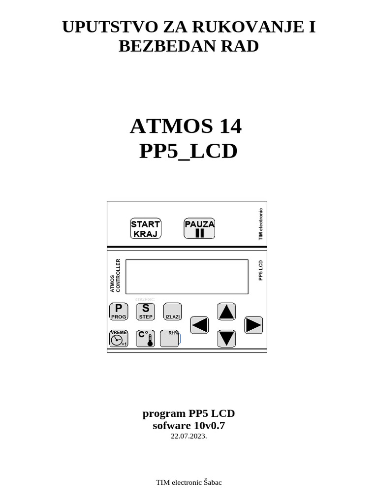 Uputstvo Za Rukovanje Atmos PP5 - LCD | PDF