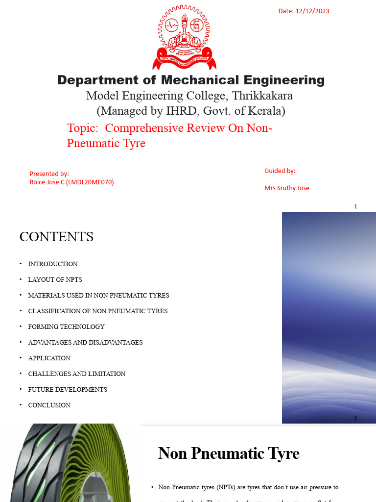 Non Pneumatic Tyre | PDF | Tire | Physical Sciences