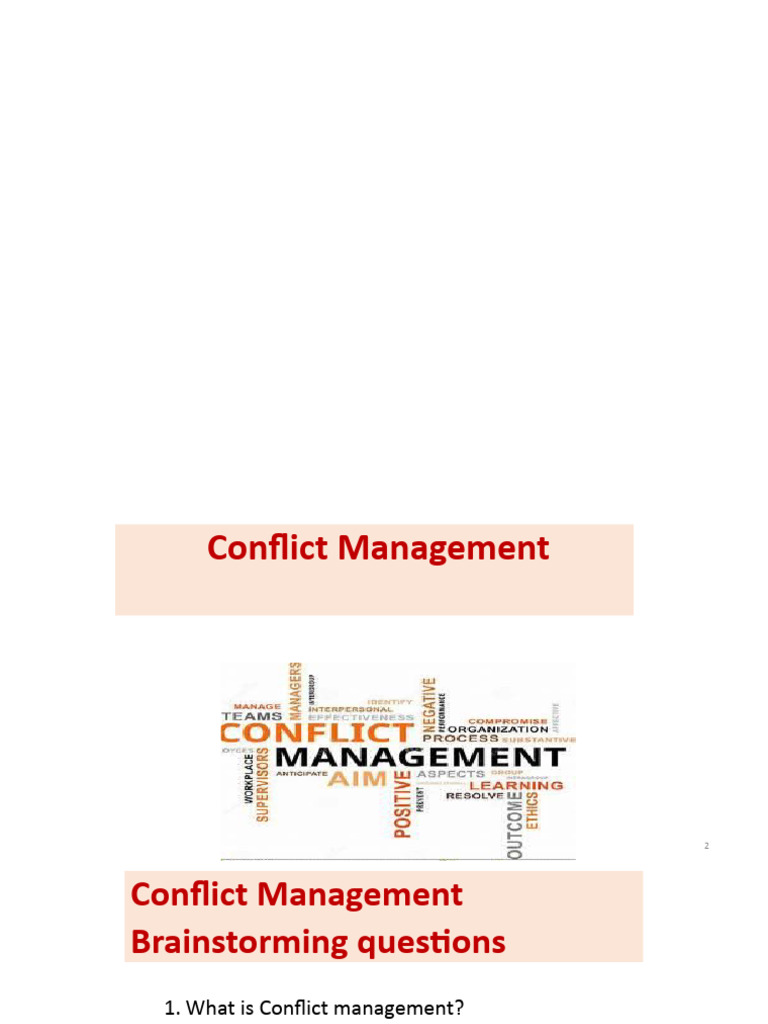 Conflict Management | PDF | Employment | Psychological Concepts