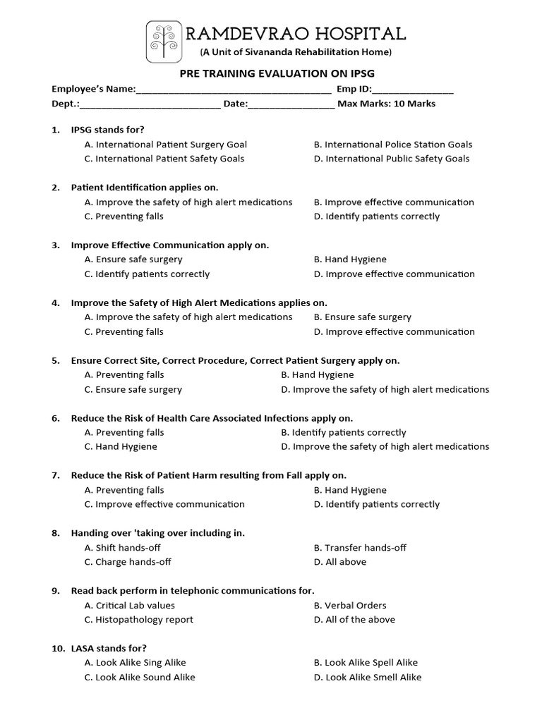 PRE TEST ON IPSGs | PDF