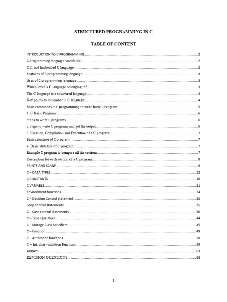 Structured Programming Notes | PDF | C (Programming Language) | Integer ... Structured Programming Notes | PDF | C (Programming Language) | Integer ...