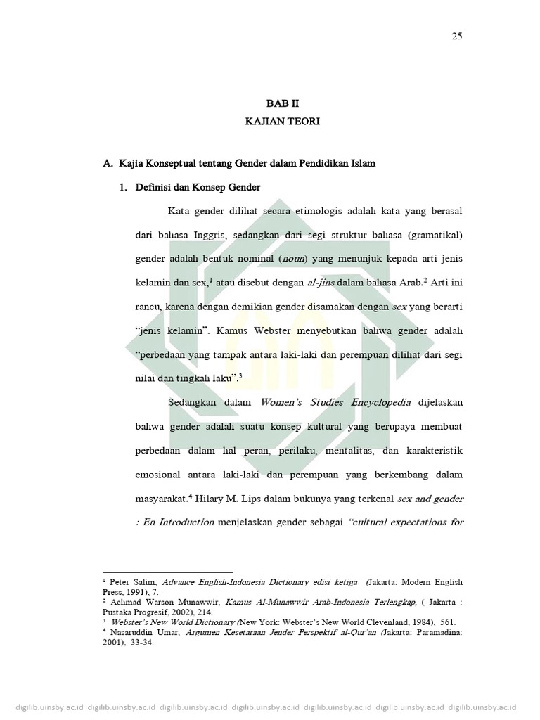 Teori Gender Pdf Ilmu Sosial