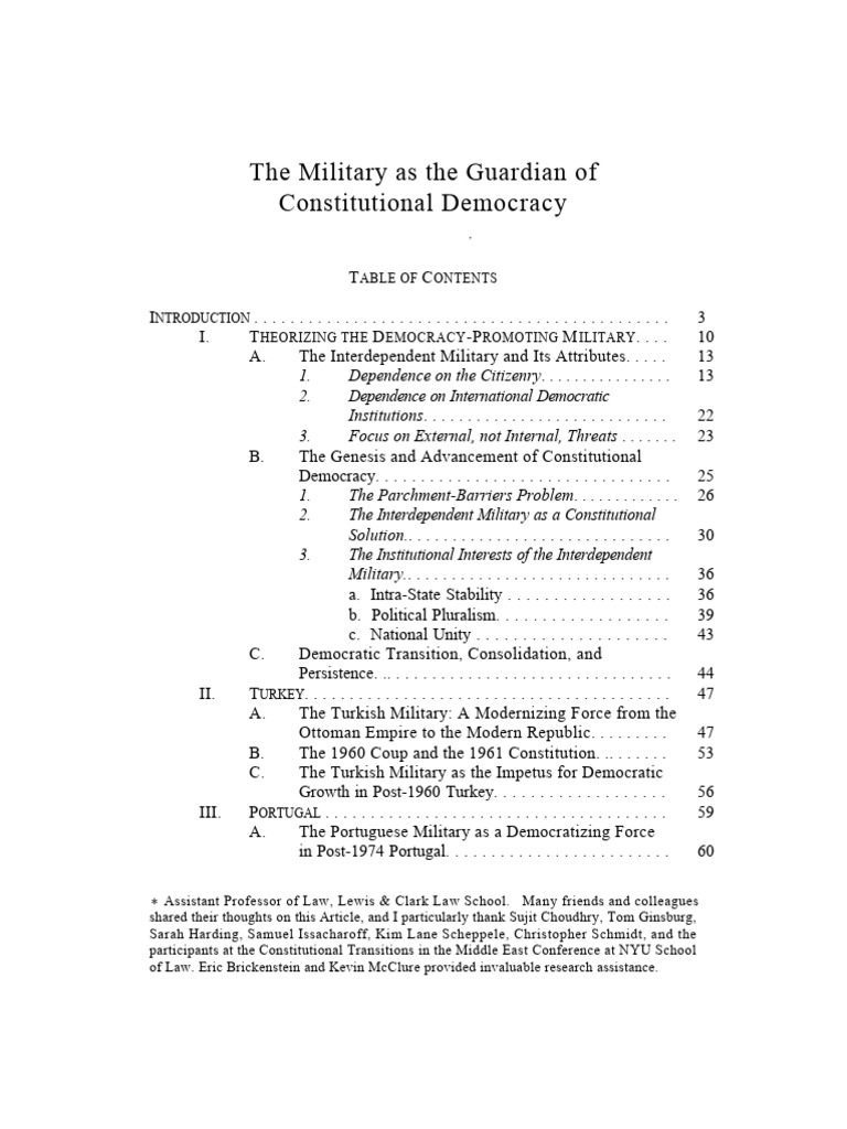 Varol-The Military As The Guardian of Constitu | PDF | Democracy ...
