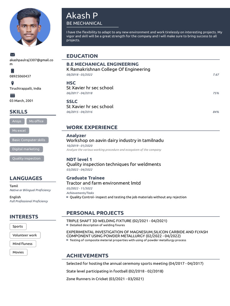 Akash Resume | PDF | Applied And Interdisciplinary Physics | Business ...