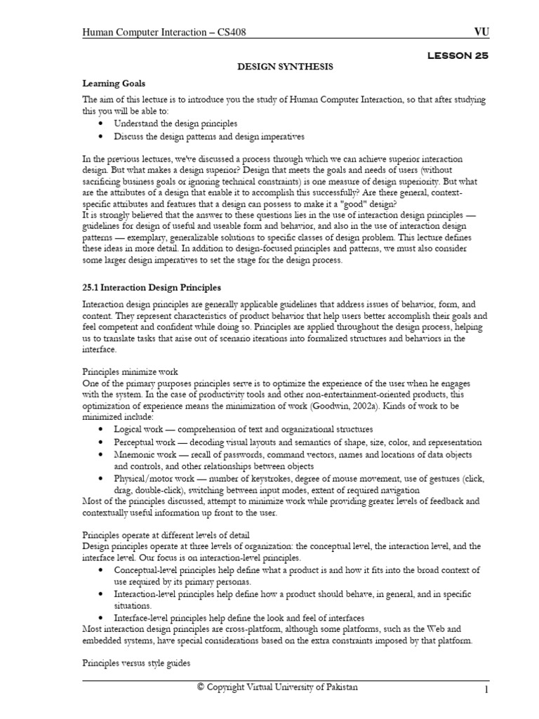 Lesson 25 | PDF | Human–Computer Interaction | User Interface