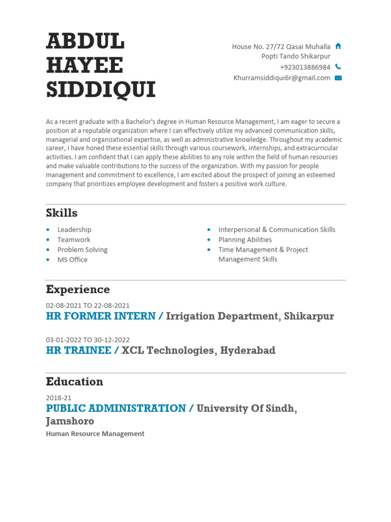 Abdul Hayee | PDF | Career & Growth