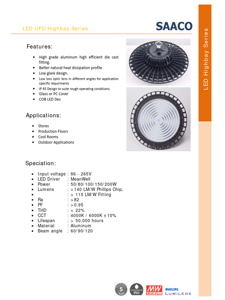 LED Highbay Lighting Specifications | PDF