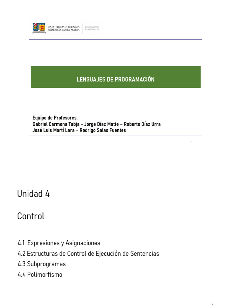 4 Control | PDF | Lenguaje de programación | Java (lenguaje de programación)