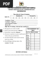 Sure Key Examinations Board p.7 Ple Mathematics | PDF | Mathematics
