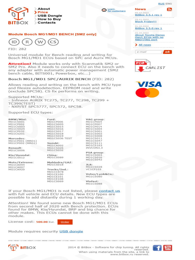 Bosch MG1/MD1 ECU Bench Module Guide | PDF | Transport | Manufactured Goods