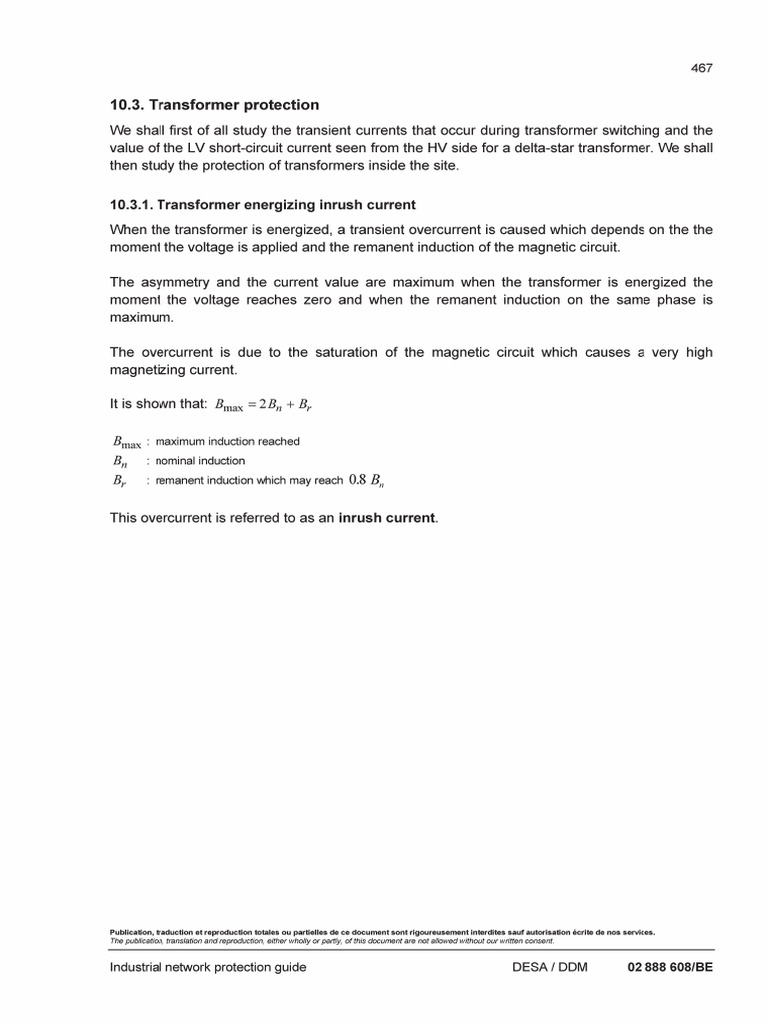 Transformer Inrush Current | PDF
