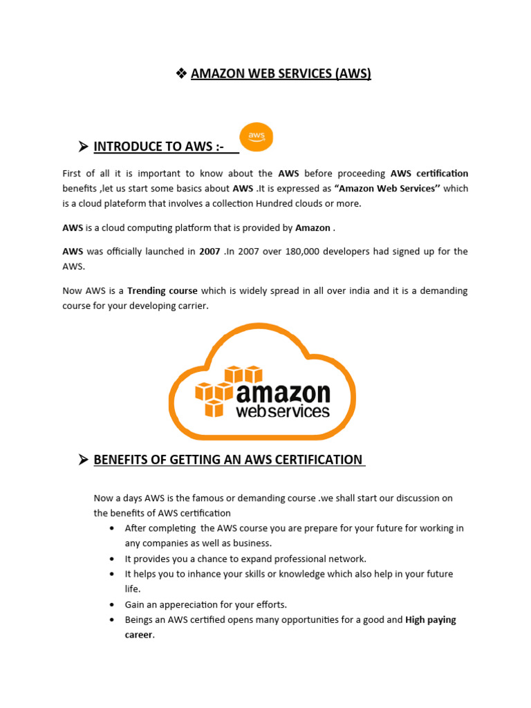 AMAZON WEB SERVICES BY Abhishek Soni | Download Free PDF | Amazon Web Services | Cloud Computing
