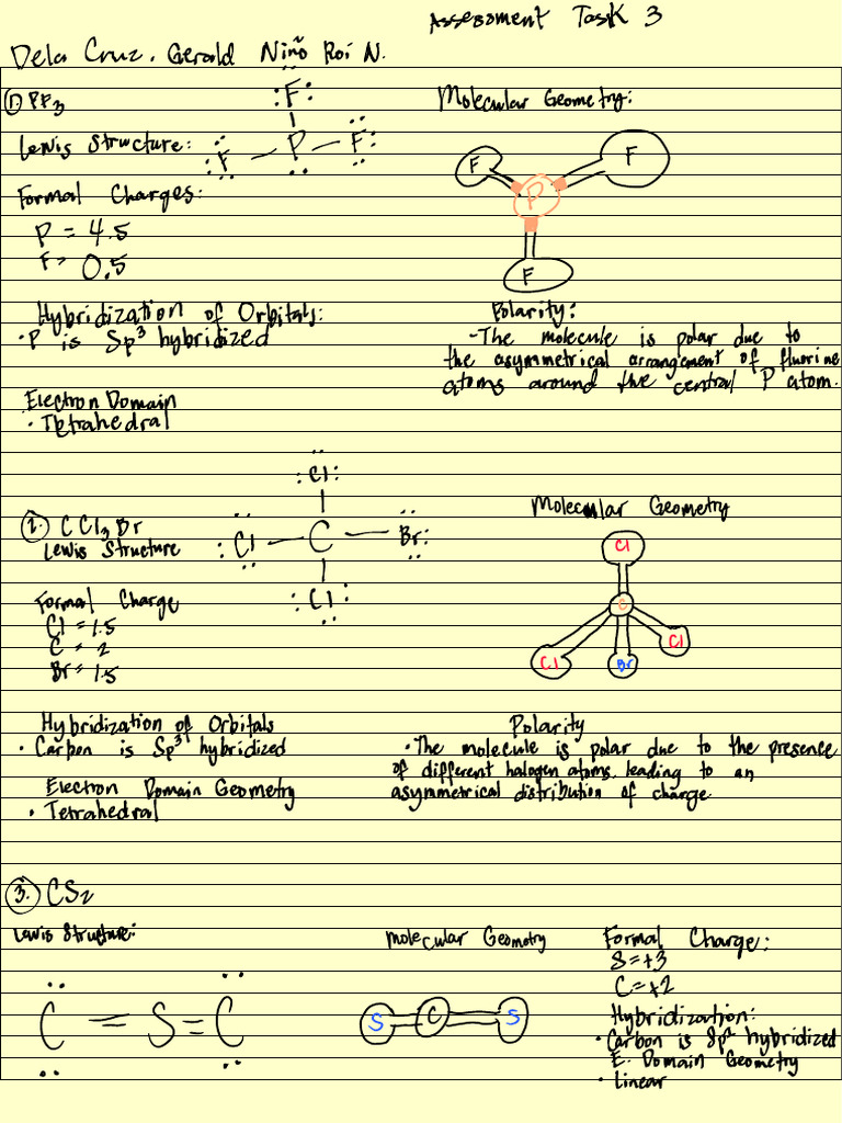 Assessment Part 1 | PDF | Chemical Polarity | Chemistry