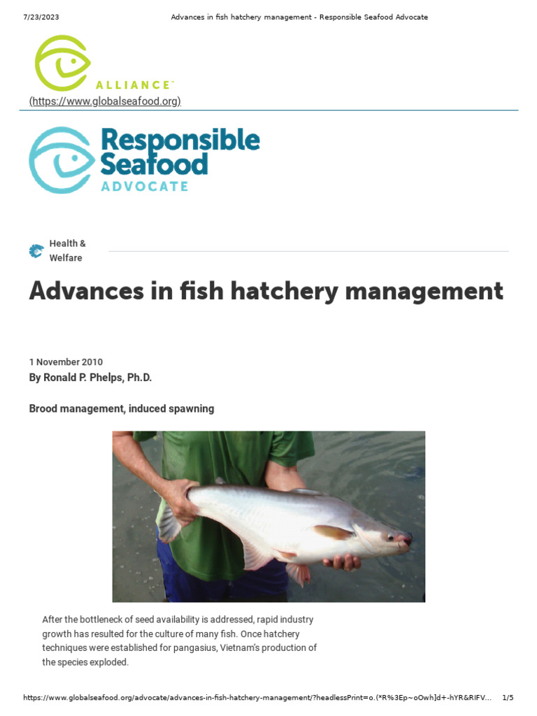 Advances in Fish Hatchery Management | PDF | Wellness