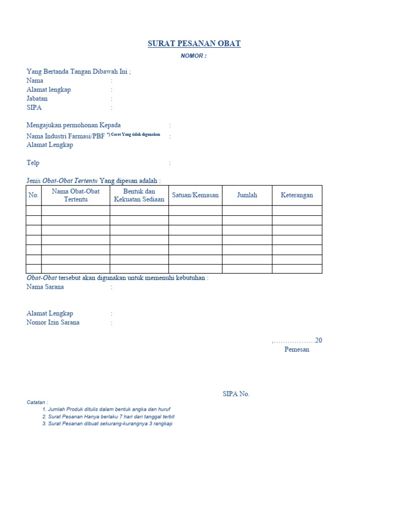 CETAK RANGKAP 2 Form-Surat-Pesanan-Obat-Obat-Tertentu-La | PDF