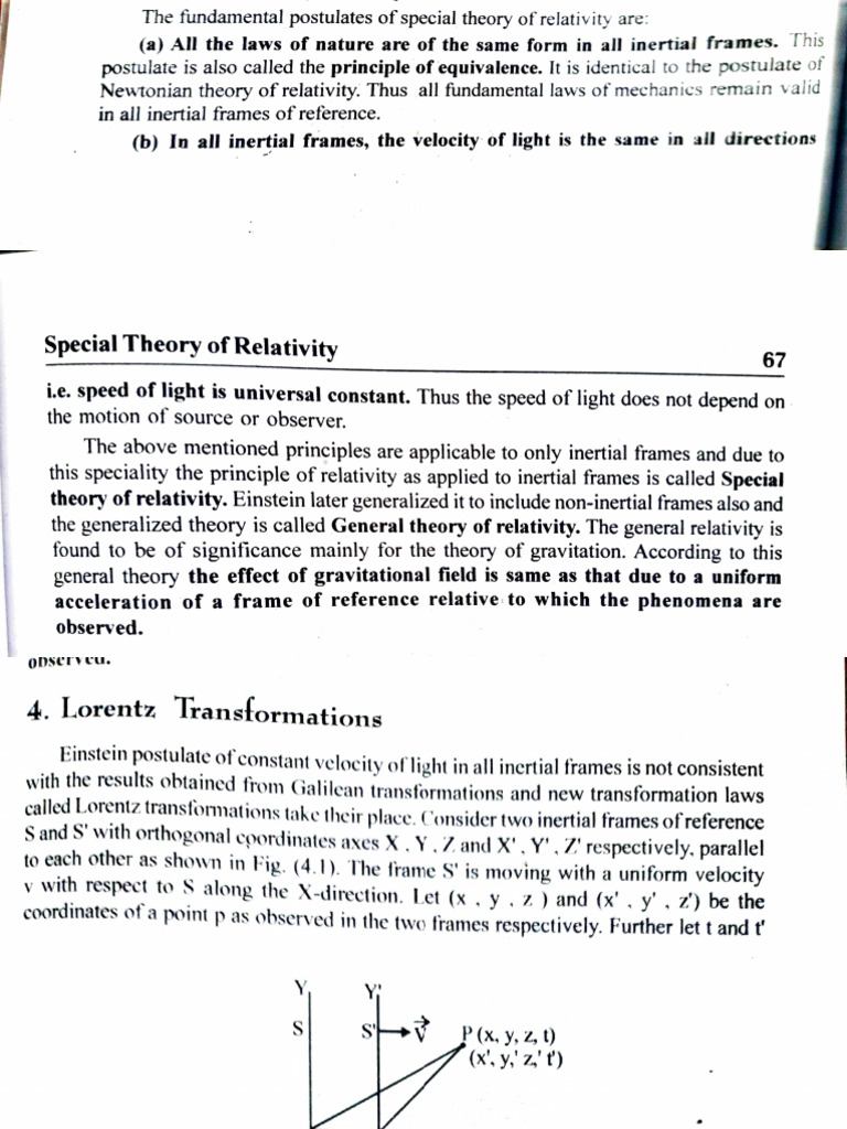 Special Theory of Relativity | PDF