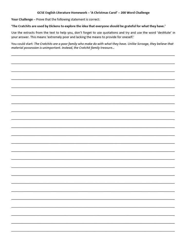 Cratchits Challenge | PDF | A Christmas Carol | Ebenezer Scrooge